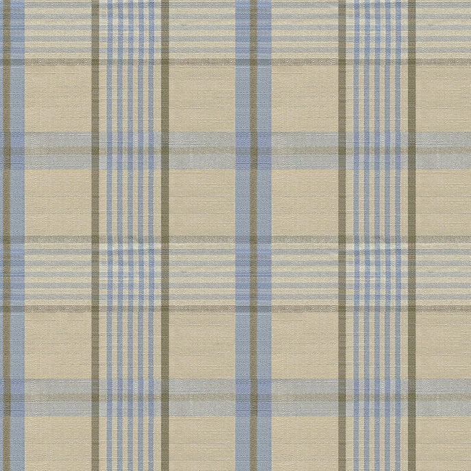 Mid-weight Balanced Plaid Fabric Cotton, Misty Blue, PJ0857